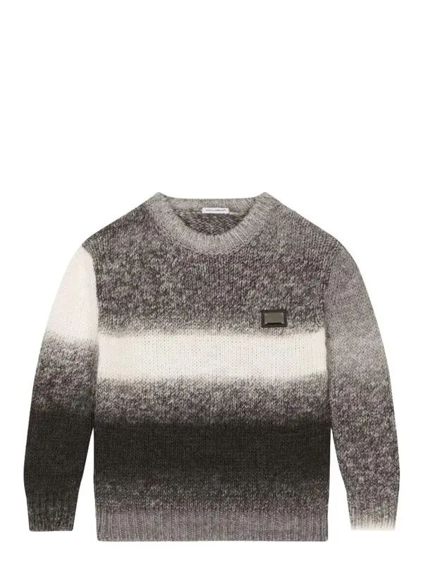 Dolce & Gabbana Boys' Striped Crew Neck Pullover - Grey