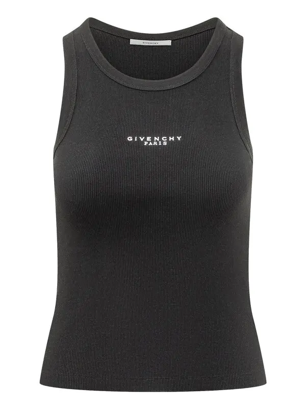 Givenchy Ribbed Sleeveless Top - Black
