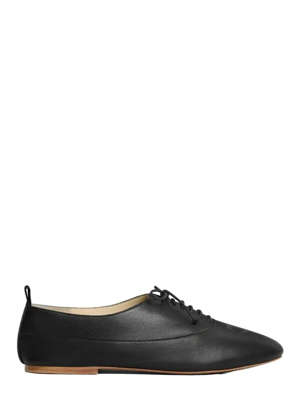 Celine Lise Perforated Richelieu In Lambskin - Black
