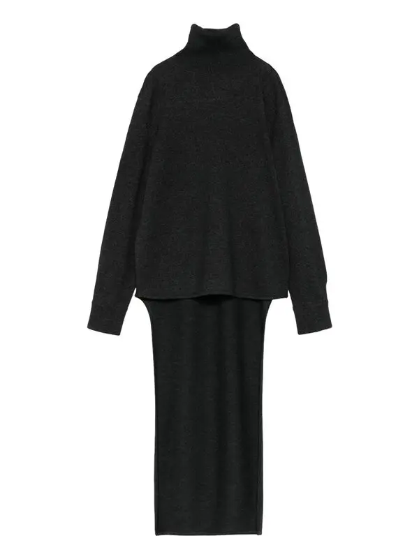 Givenchy Wool And Cashmere Turtleneck With Drawstring Detail - Grey