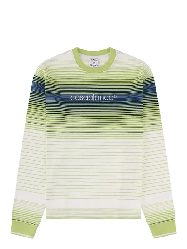 Casablanca Striped Crewneck Sweatshirt With Logo Detail - Multicolour