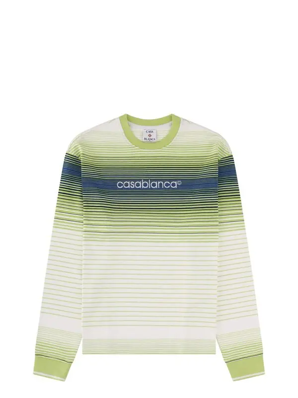 Casablanca Striped Crewneck Sweatshirt With Logo Detail - Multicolour