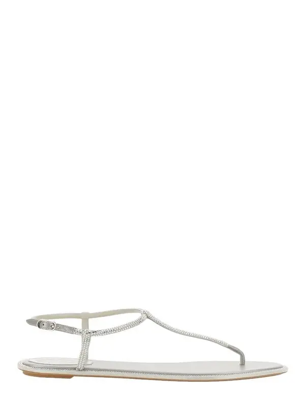 RENE` CAOVILLA Rene Caovilla Embellished Leather Sandals - Silver