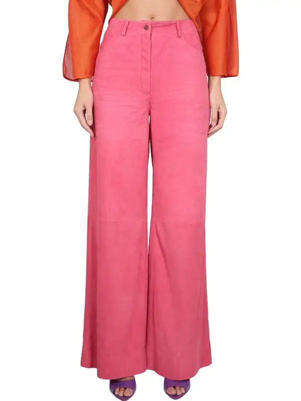 Alberta Ferretti High-waisted Wide-leg Trousers - Fuchsia