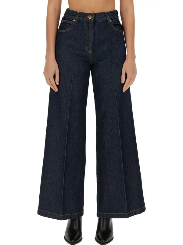 Aspesi Flared Leg Jeans In Dark Wash - Denim