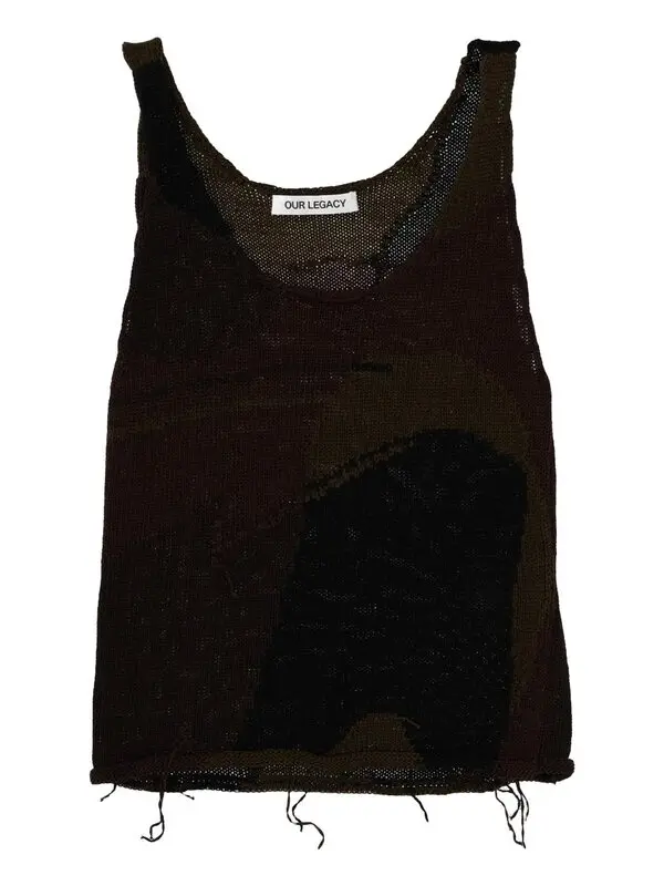 Our Legacy Distressed Mesh Tank Top - Brown