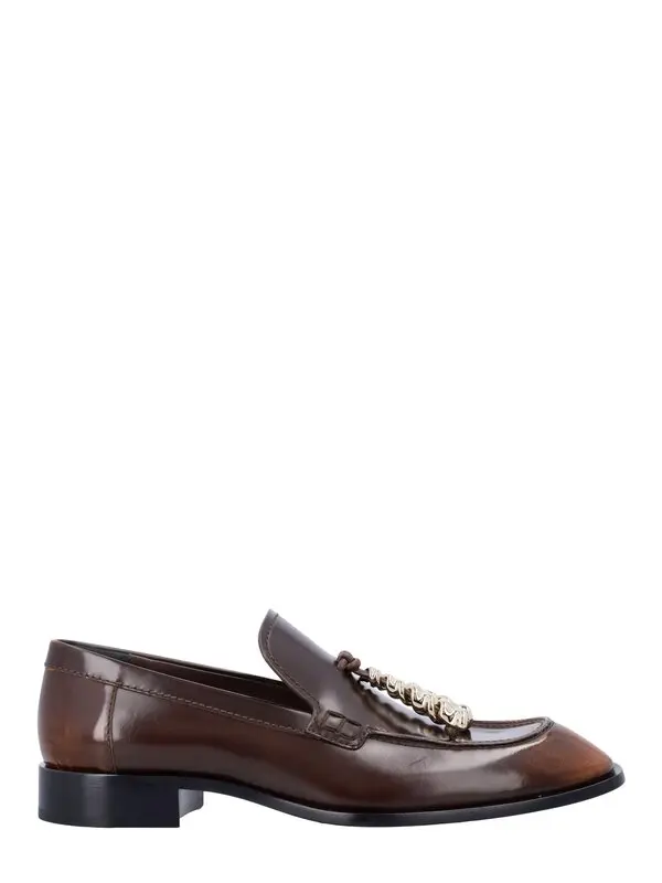 Loewe Luxe Edge Loafer With Gold-finish Embellishments - Brown