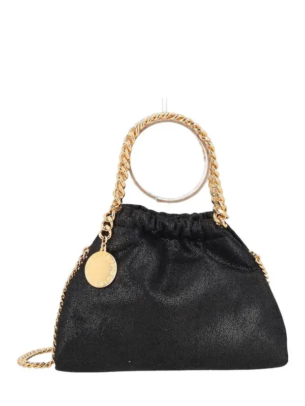 Stella McCartney Mini Shoulder Bag With Chain Strap And Hoop Handle - Black