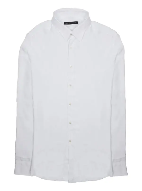 LOW BRAND Cotton Button-up Dress Shirt - White