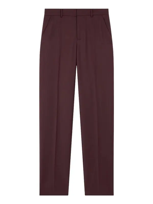 THE FRANKIE SHOP Lenora Woven Straight-leg Pants - Bordeaux