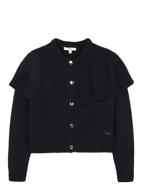 Chloé Mock-neck Logo-patch Sweatshirt - Blue