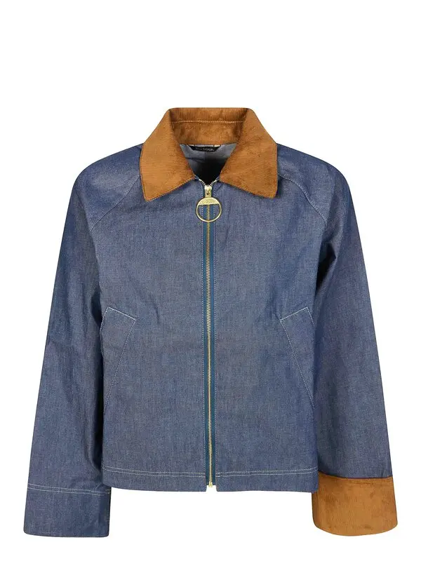 Barbour Denim Jacket With Corduroy Accents - Blu
