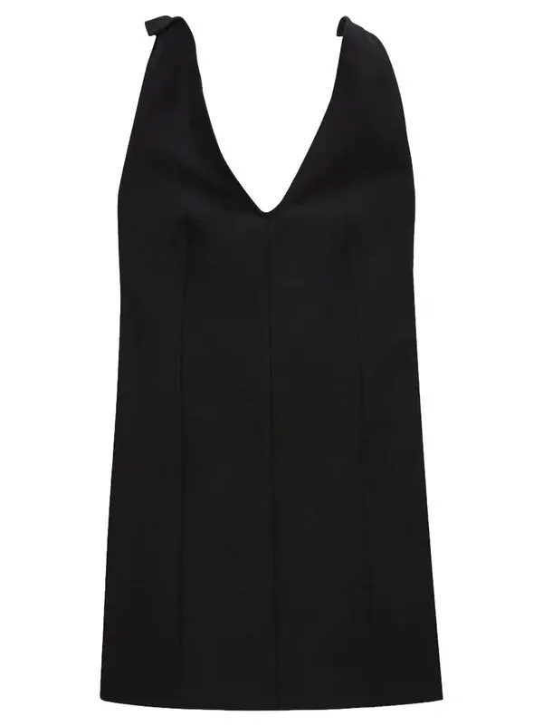 MSGM V-neck Sleeveless Mini Dress - Black