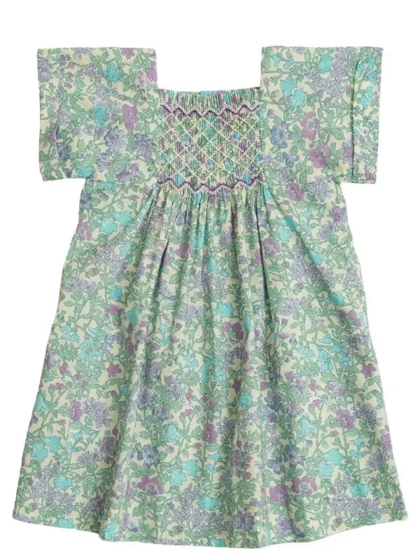 Bonpoint Pais Garden Smocked Cotton Dress - Multicolour