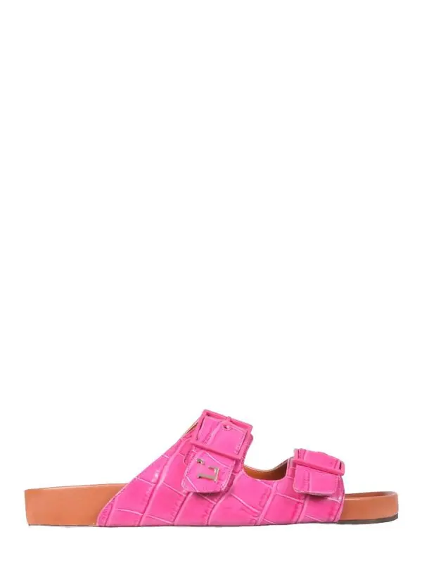 L' AUTRE CHOSE Coconut Print Leather Sandals - Fuchsia