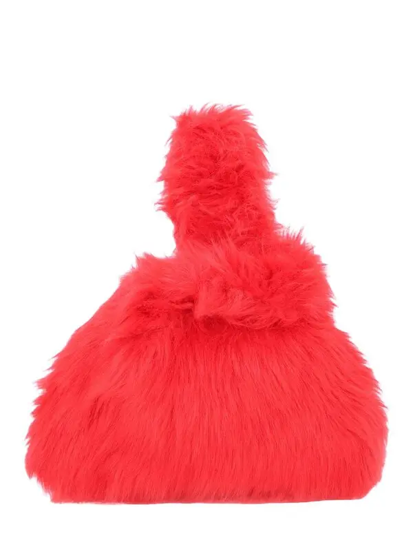 MSGM Faux Fur Top Handle Bag - Red