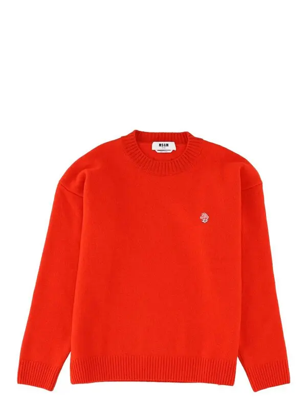 MSGM Merino Wool Crewneck Sweater - Red