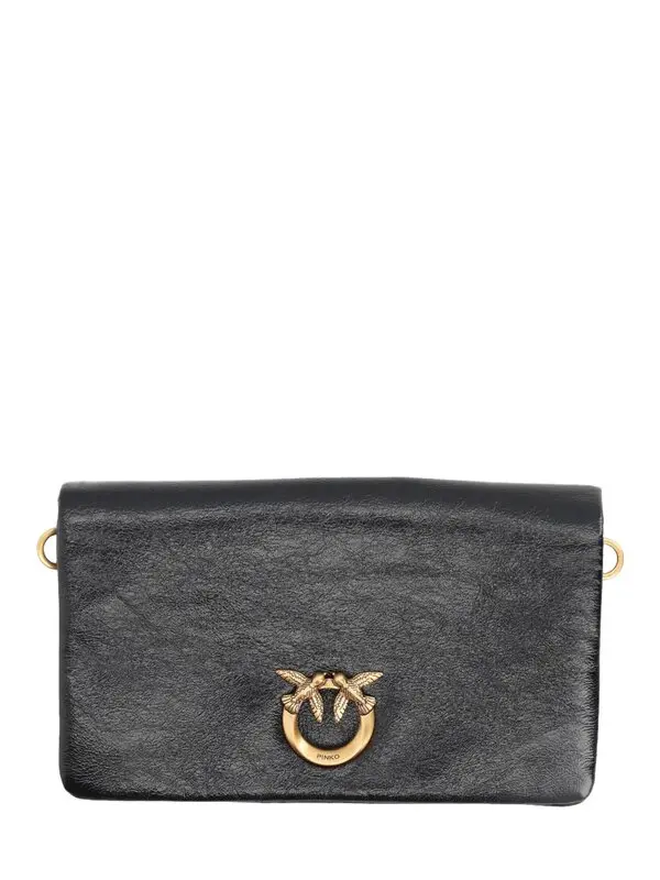 Pinko Mini Clutch With Leather Accents - Black