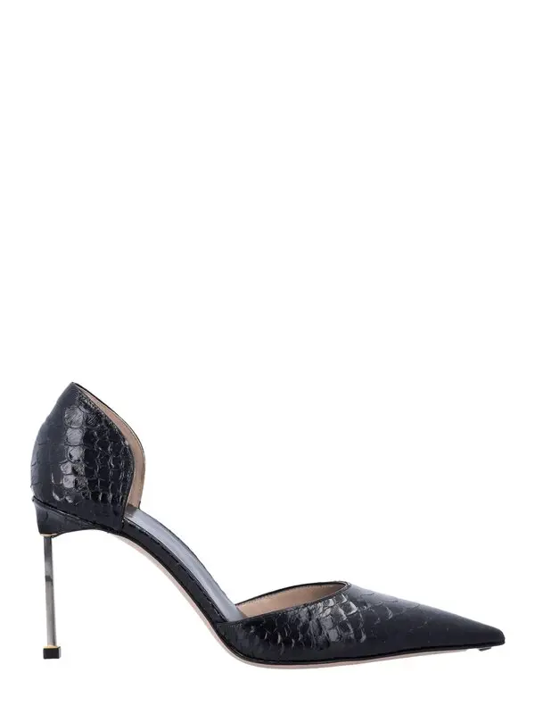 TOM FORD Semi Shiny Printed Python D'orsay Pump - Black