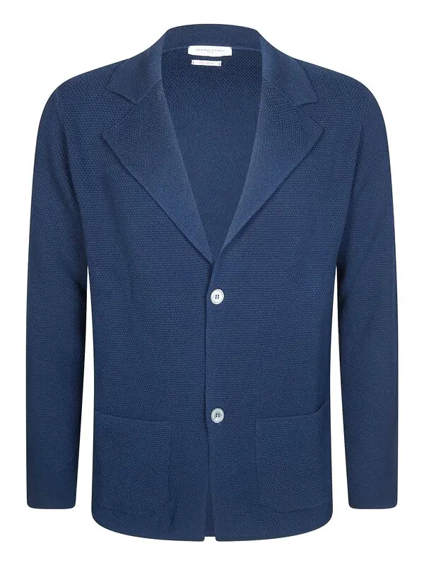 DANIELE FIESOLI Textured Knit Blazer Cardigan - Blu