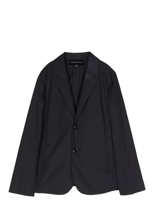 Emporio Armani Single Breasted Cotton Blazer - Blue