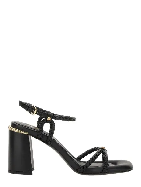Ash Lola Bis Braided High Heel Sandals - Black