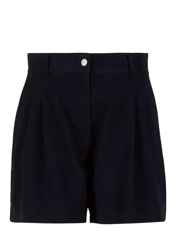 Barbour Classic Cotton Pleated Mini Shorts - Navy