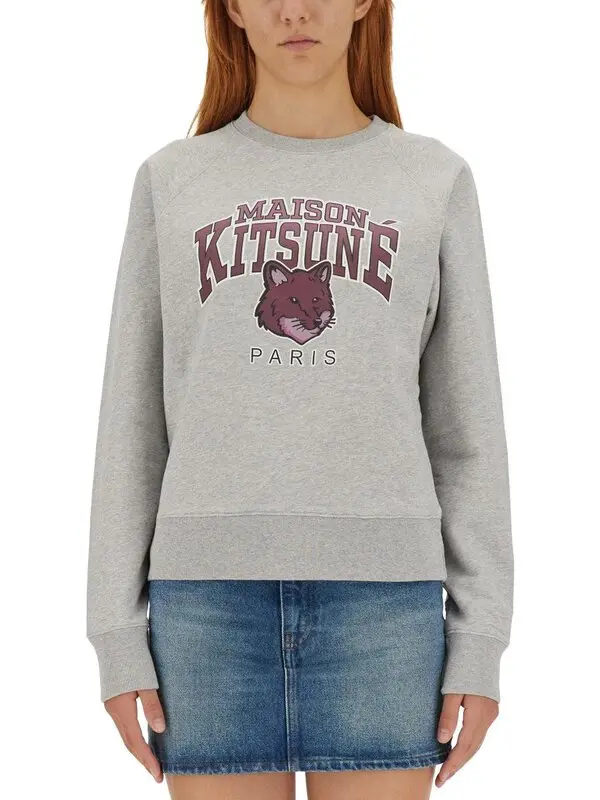 Maison Kitsuné Regular Fit Campus Sweatshirt - Grey