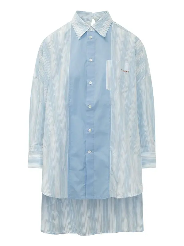Marni Oversized Pocket Shirt - Celeste