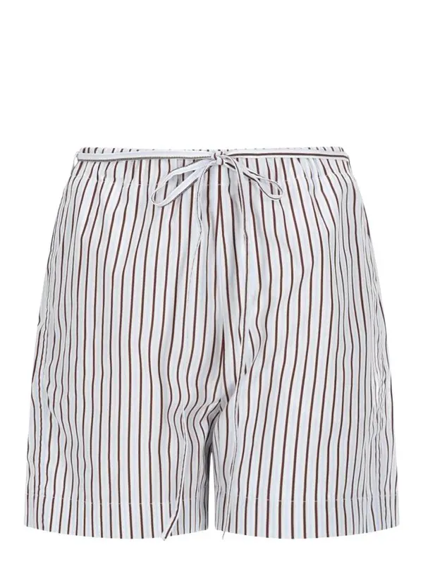 Loulou De Saison Striped Cotton Mini Shorts - Multicolour