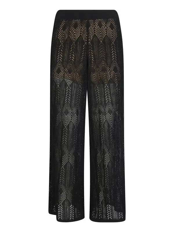 Liu Jo Long Textured Knit Trousers - Nero