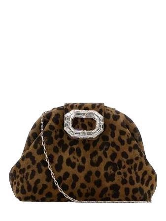 Amina Muaddi Mini Handbag With Buckle Detail - Marrone