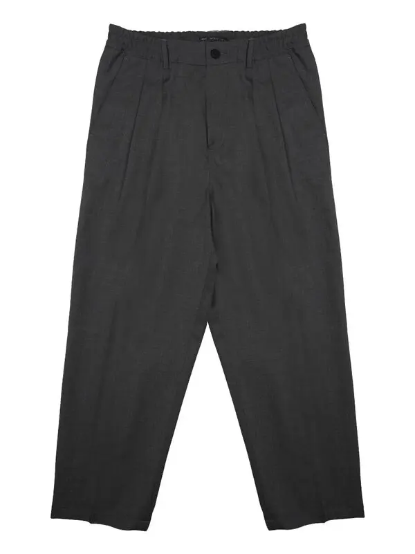 LOW BRAND Pleated Wool Blend Trousers - Grey