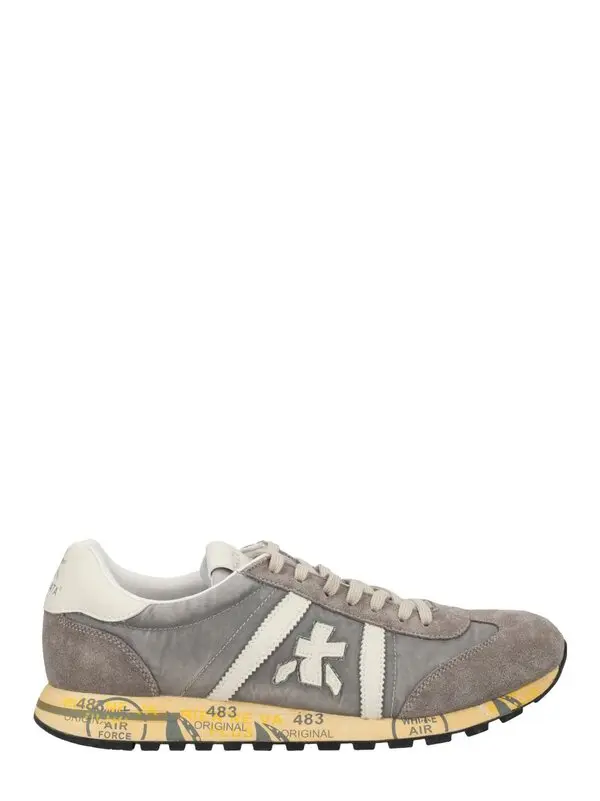 Premiata Lucy 8187 Sneakers With Suede Details And Logo - Grey