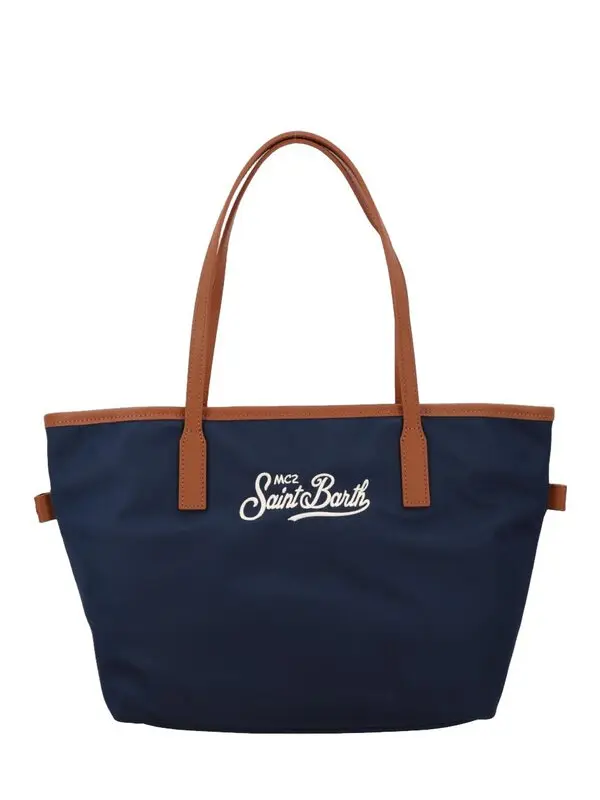 MC2 SAINT BARTH Tote Bag With Leather Trim - Blue