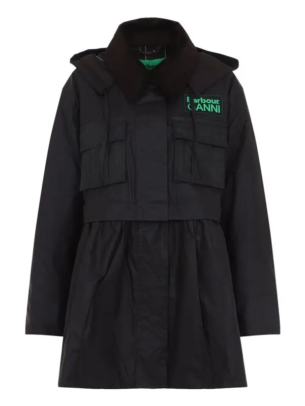 BARBOUR X GANNI Peplum Waxed Jacket - Brown