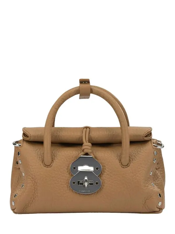 ZANELLATO Dotta Baby Bag In Hammered Leather - Brown