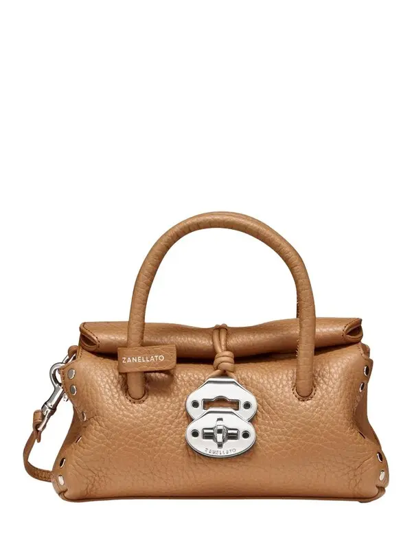 ZANELLATO Dotta Baby Bag In Hammered Leather - Tan