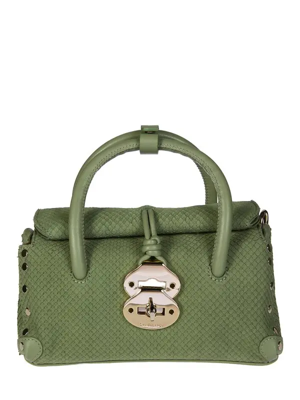 ZANELLATO Dotta Baby Bag In Hammered Leather - Verde