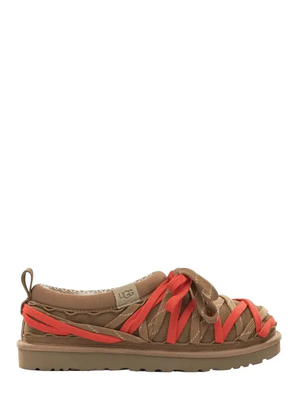 UGG Classic Suede Loafers & Slippers With Decorative Lacing - Brown