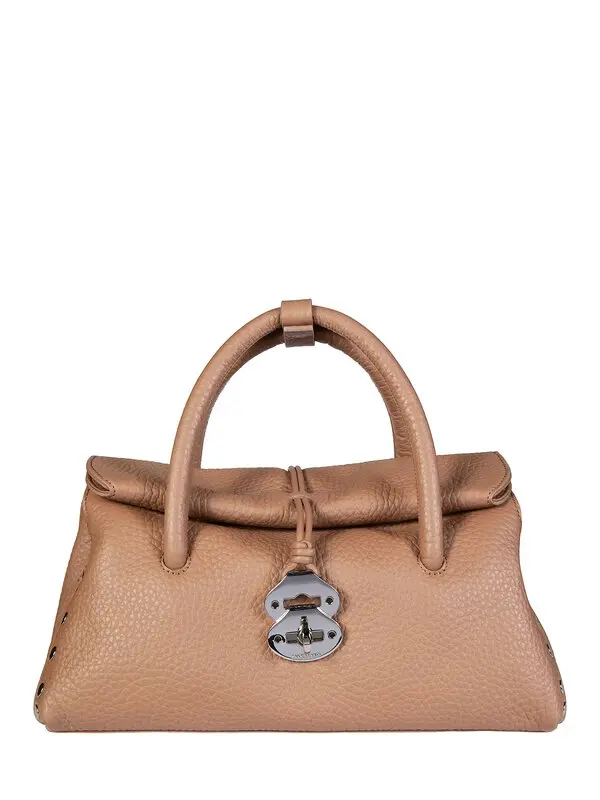 ZANELLATO Small Dotta Bag In Hammered Leather - Marrone
