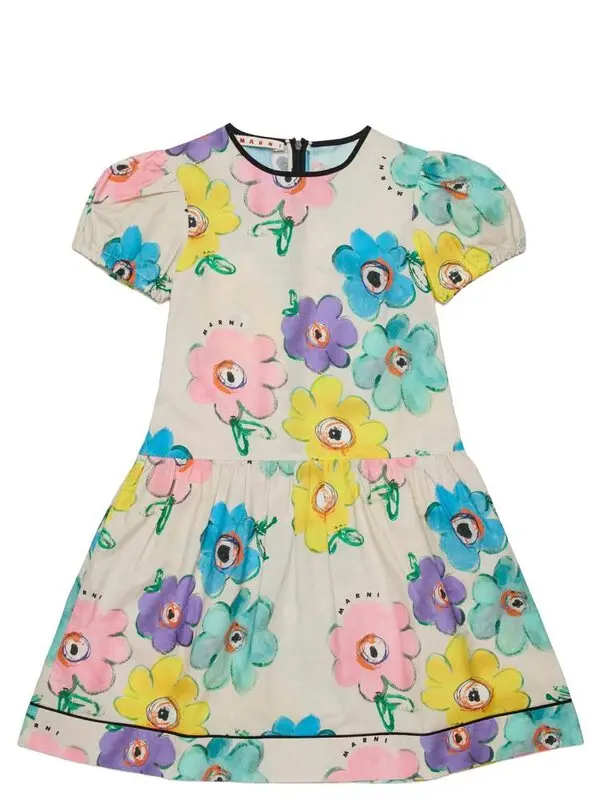 Marni Floral Print Cotton Dress - Multicolour