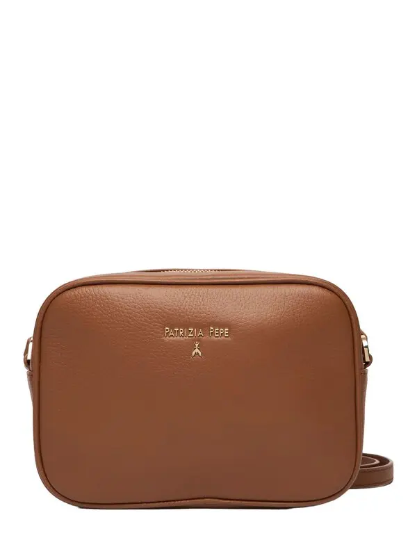 Patrizia Pepe Mini Leather Shoulder Bag - Cuoio
