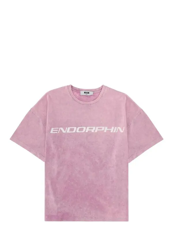 MSGM Relaxed Fit Cotton Tee For - Pink