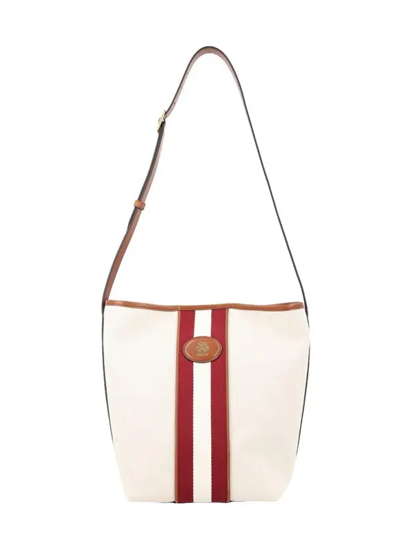 Bally Canvas And Leather Trim Shoulder Bag - Ivory