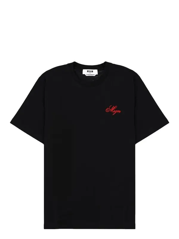 MSGM Cotton Graphic T-shirt - Black