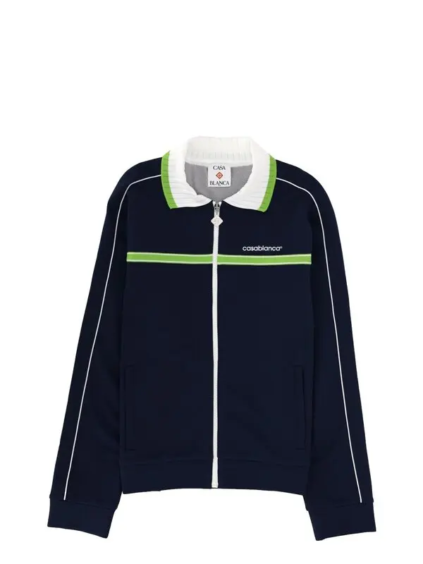 Casablanca Zip Up Track Jacket With Stand Collar - Blue