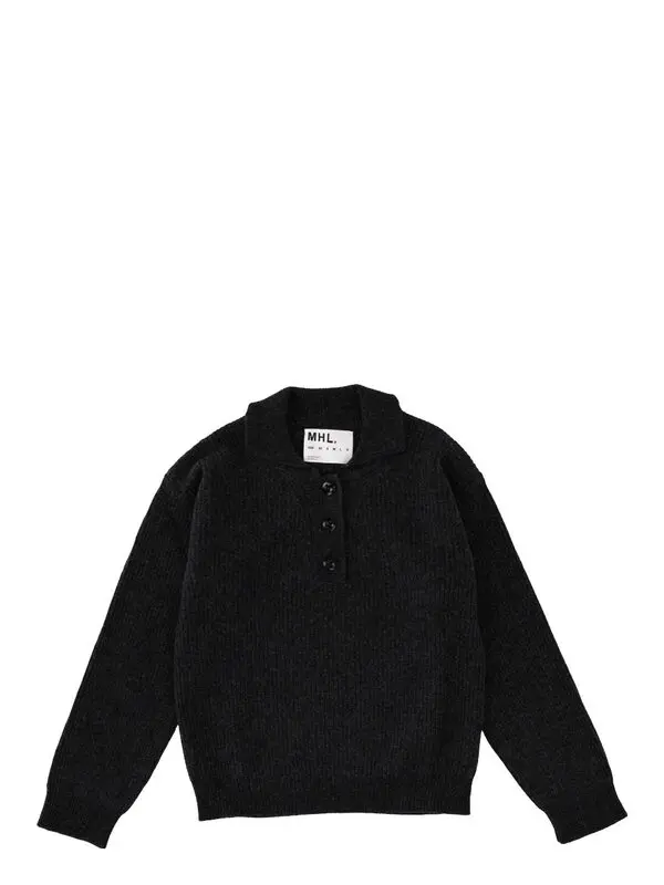 MARGARET HOWELL Lambswool Polo Shirt - Grey