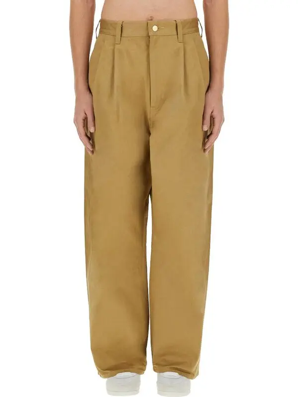 Junya Watanabe Cotton Twill Pleated Trousers - Beige