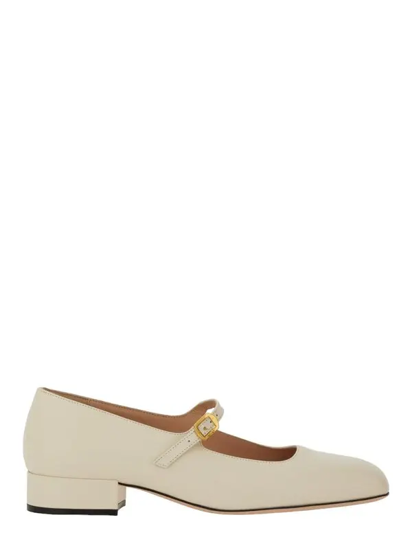 Bally Leather Mary Jane Pumps With Buckle Detail - Ivory
